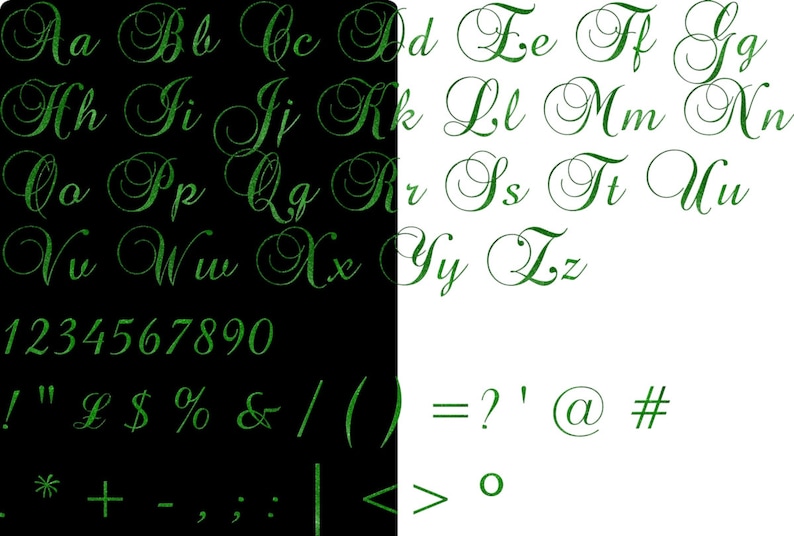 Green Glitter Alphabet, Digital Download, Instant Download, Clipart ...