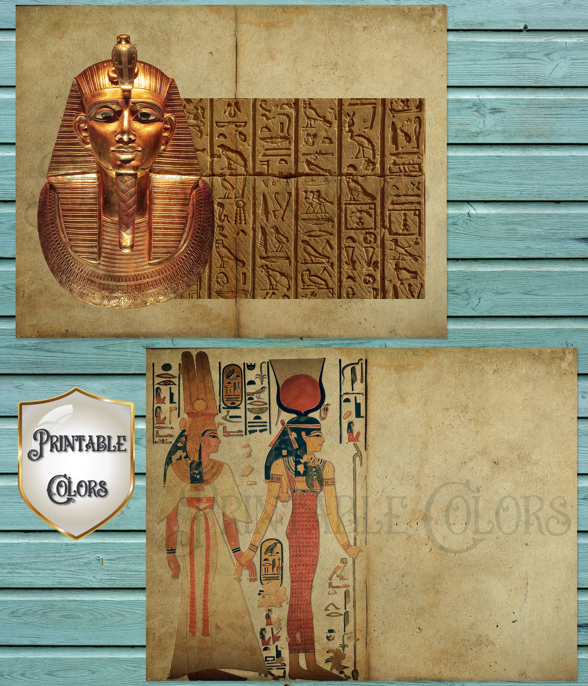 Digital Ancient Egypt Junk Journal Pages Backgrounds for Scrapbooking ...