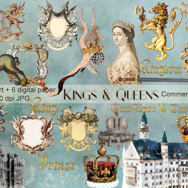 Crown Clipart Vintage - Etsy UK