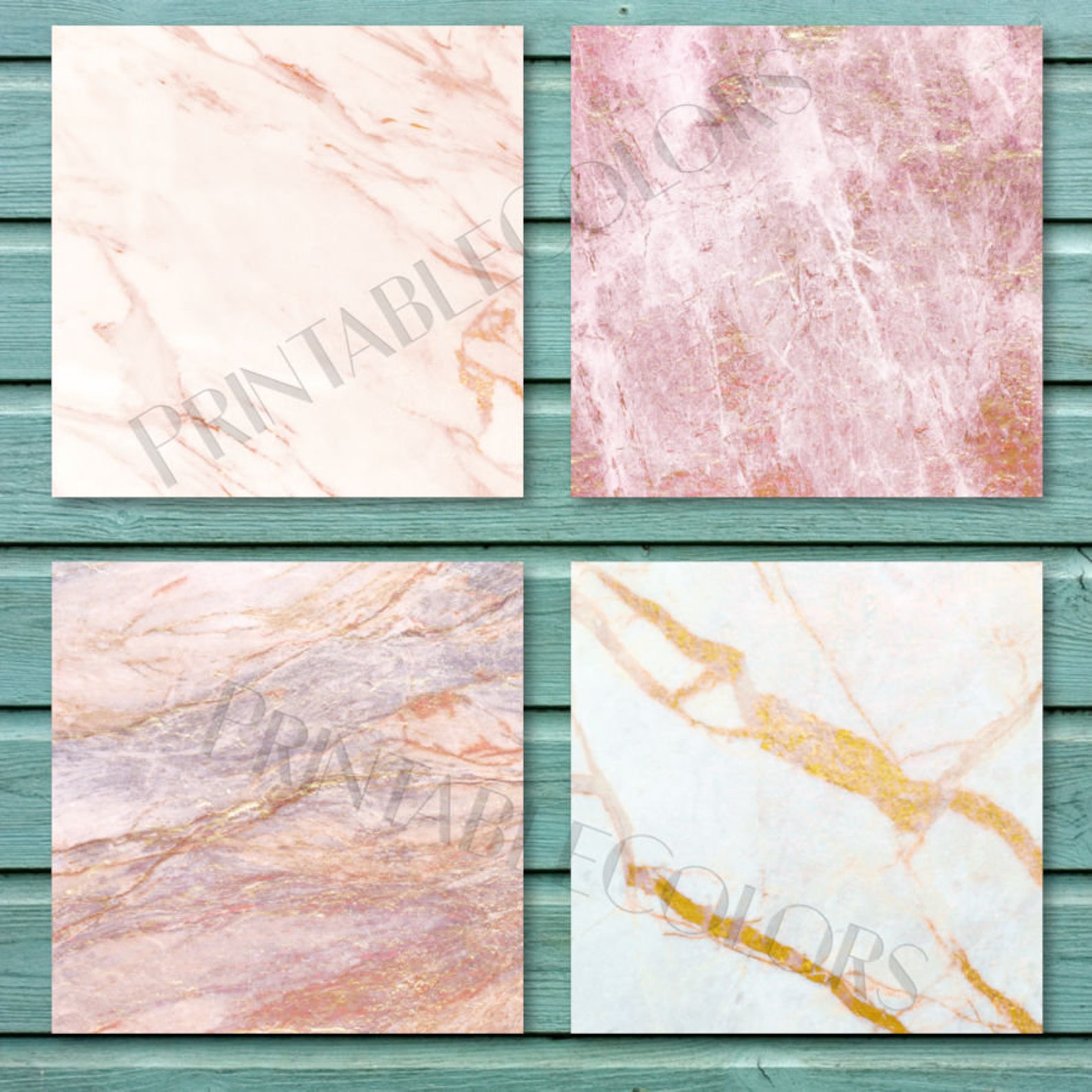 Pink Gold Marble Digital Paper, Instant Download, Marble Background ...