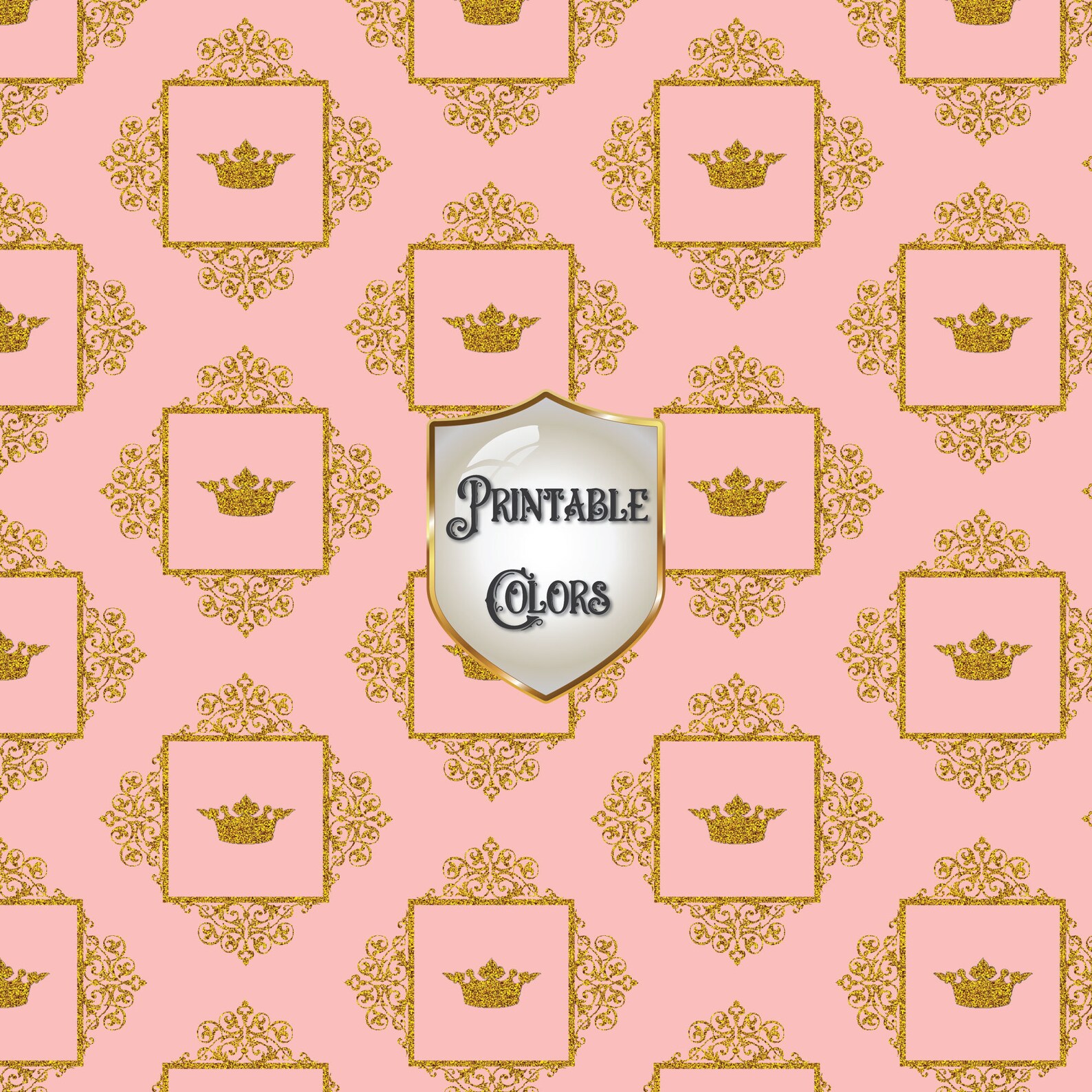 Pink and Gold Princess Digital Paper for Scrapbooking and Decoupage ...