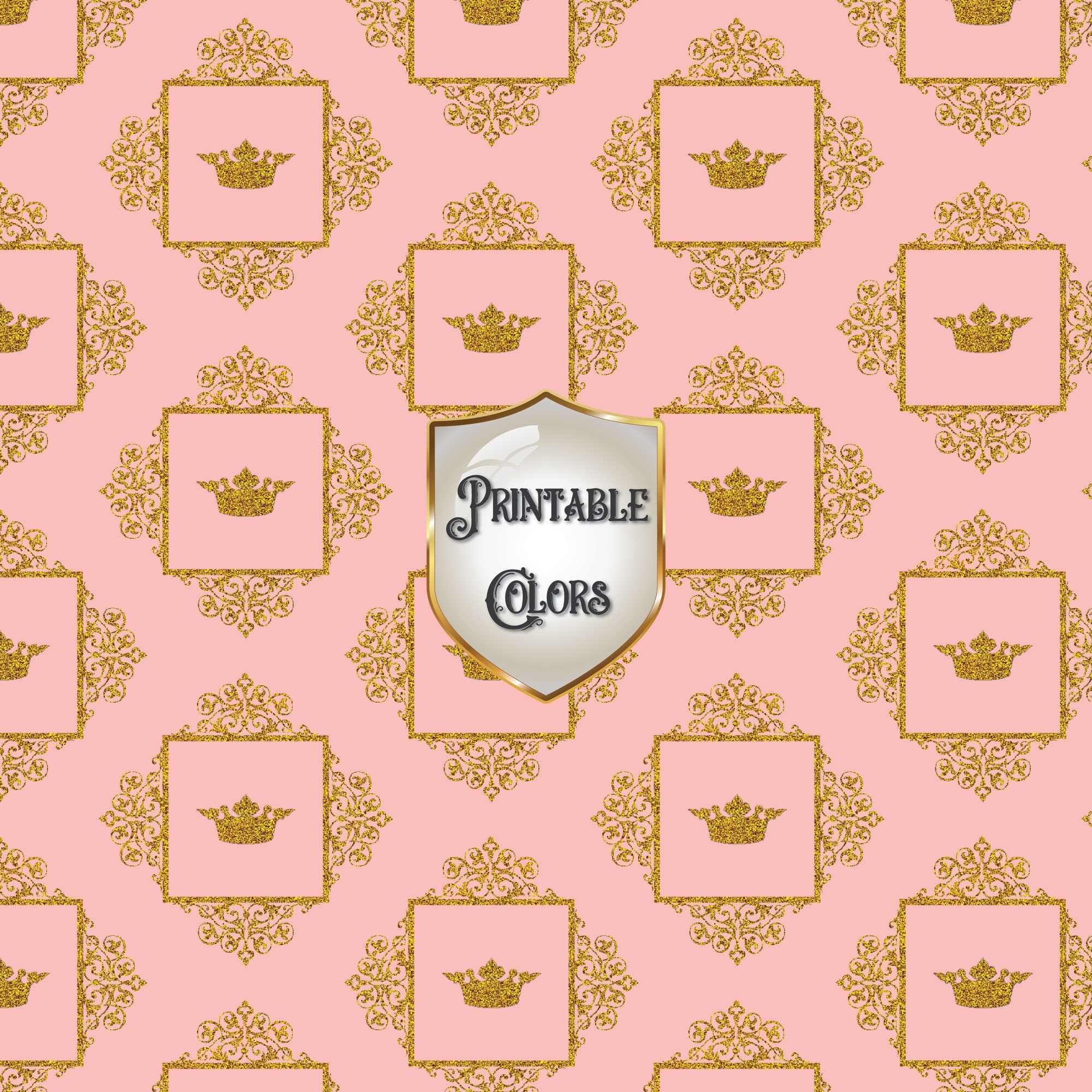 Pink and Gold Princess Digital Paper for Scrapbooking and Decoupage ...