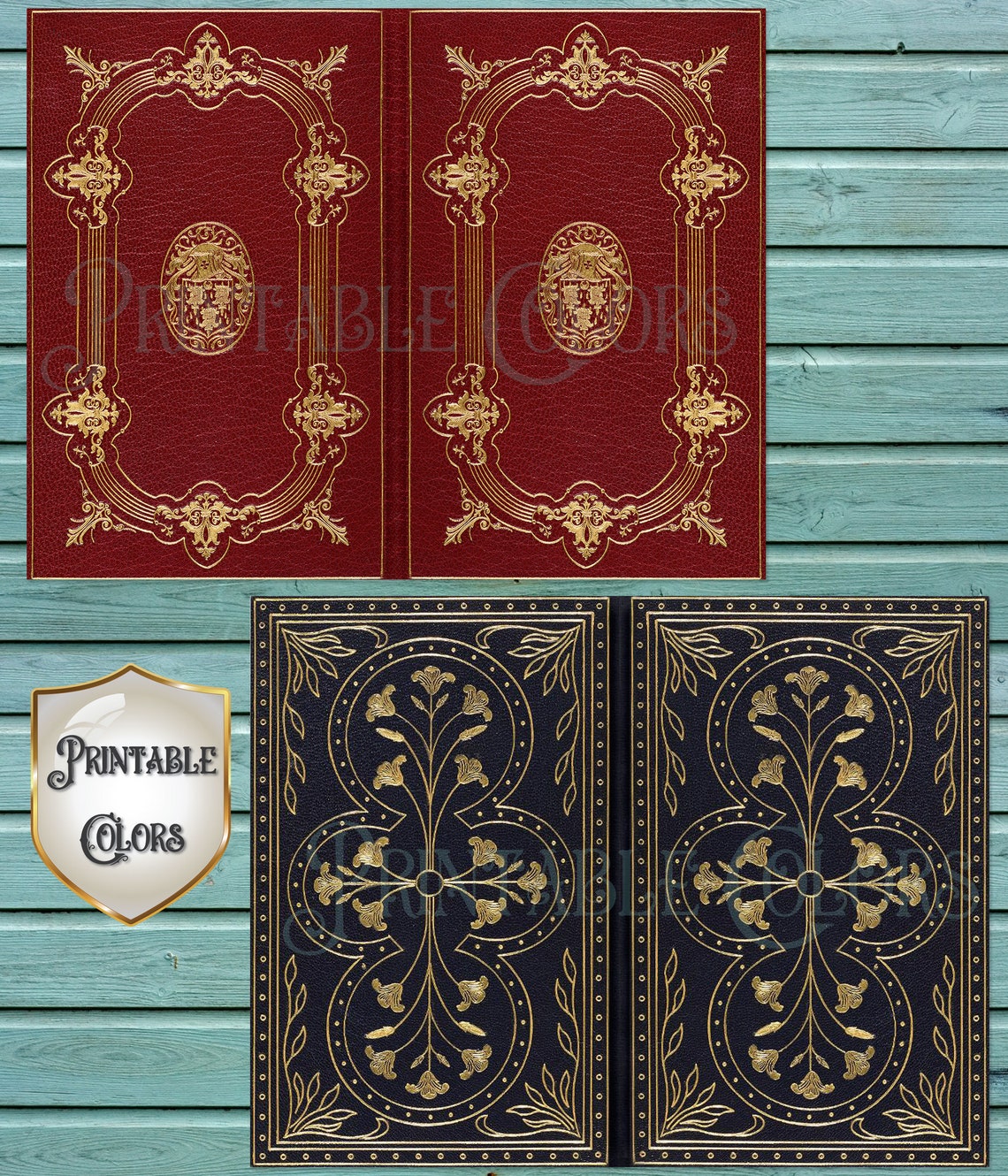 Antique Digital Junk Journal Book Cover Gilded Vintage Book - Etsy