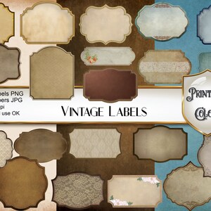 Vintage Labels Clipart, Digital Download Ancient Frames for ...