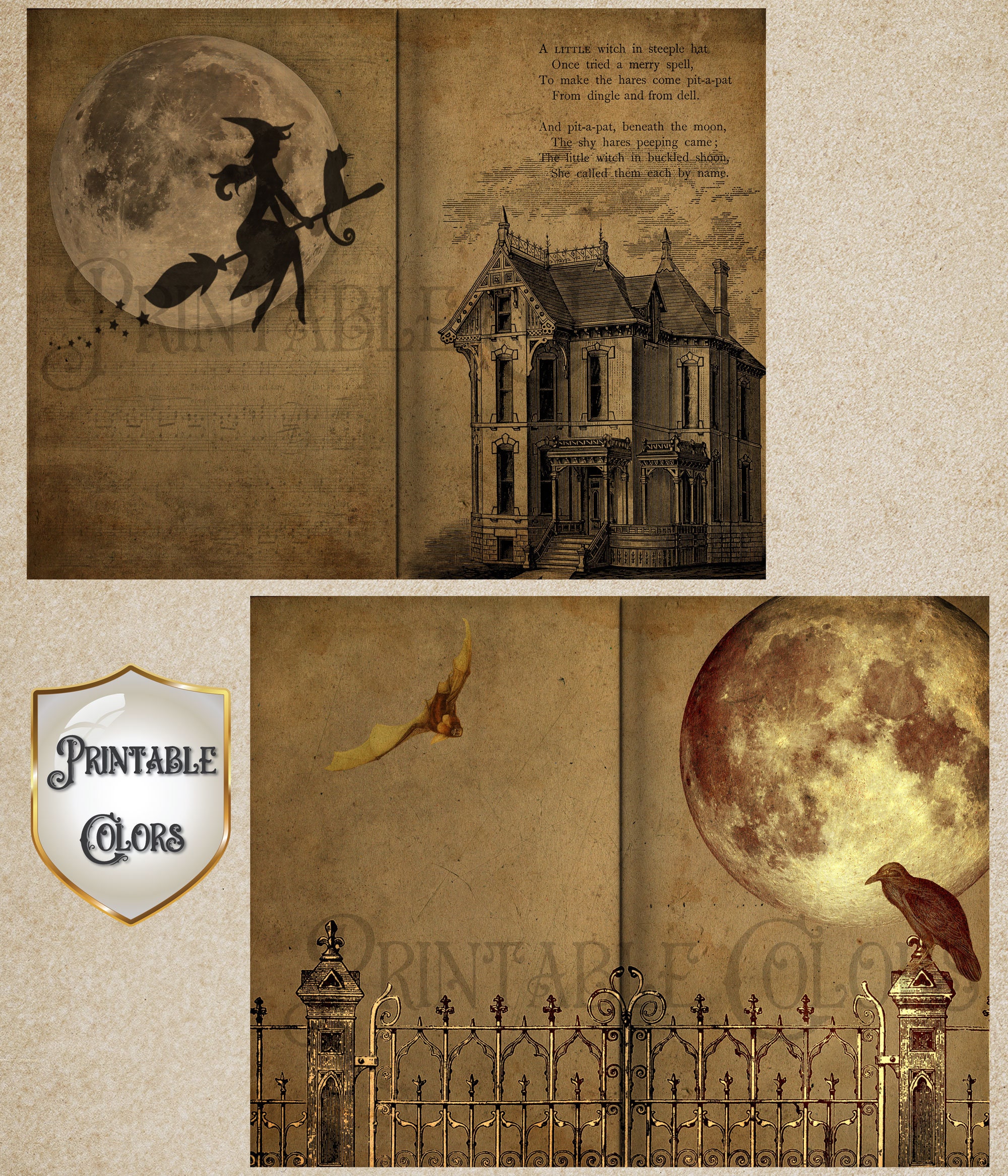 Halloween Digital Junk Journal Vintage Halloween Digital - Etsy