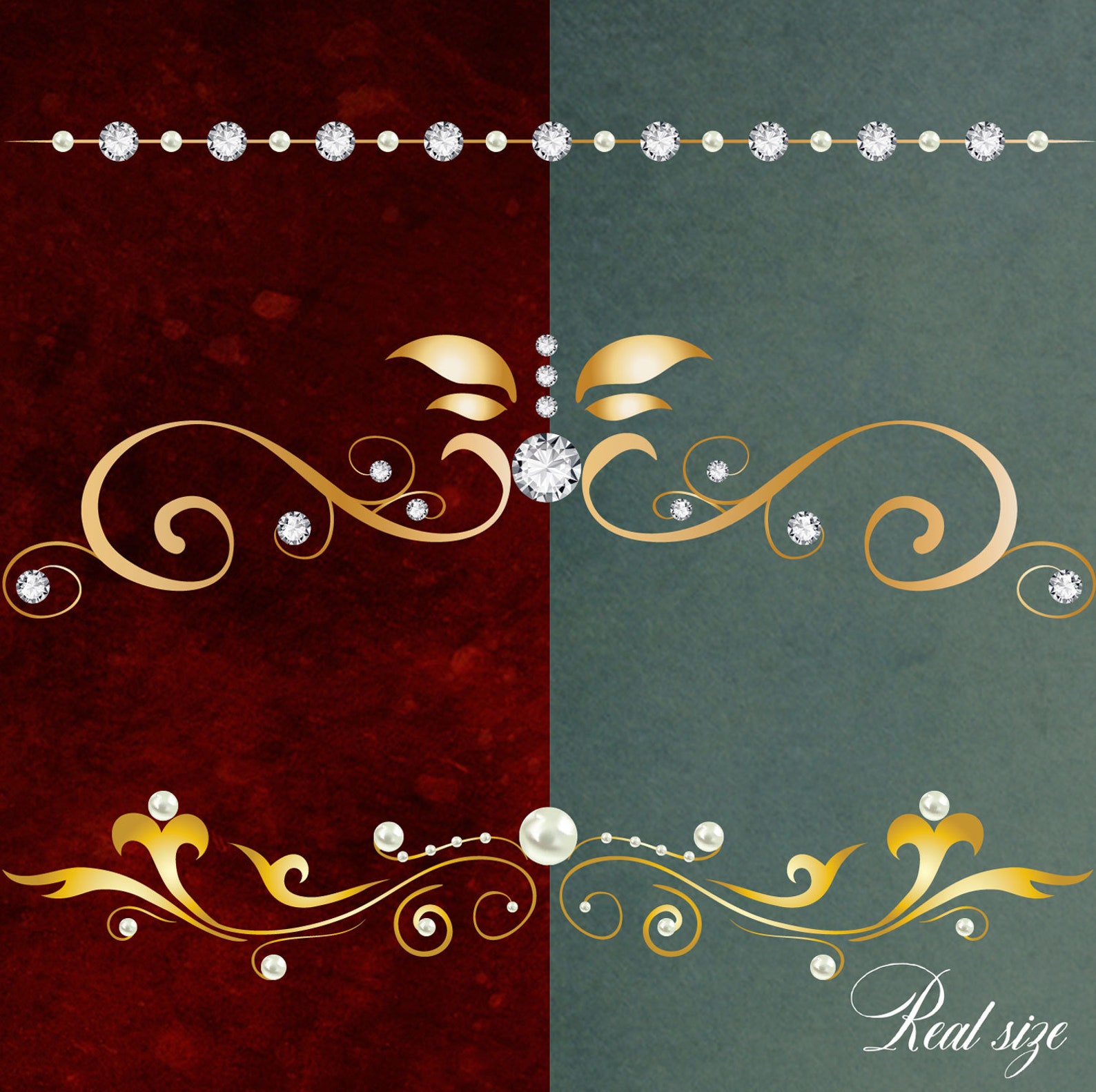 Digital Kit Diamonds and Pearls, Border and Text Dividers, Rustic ...