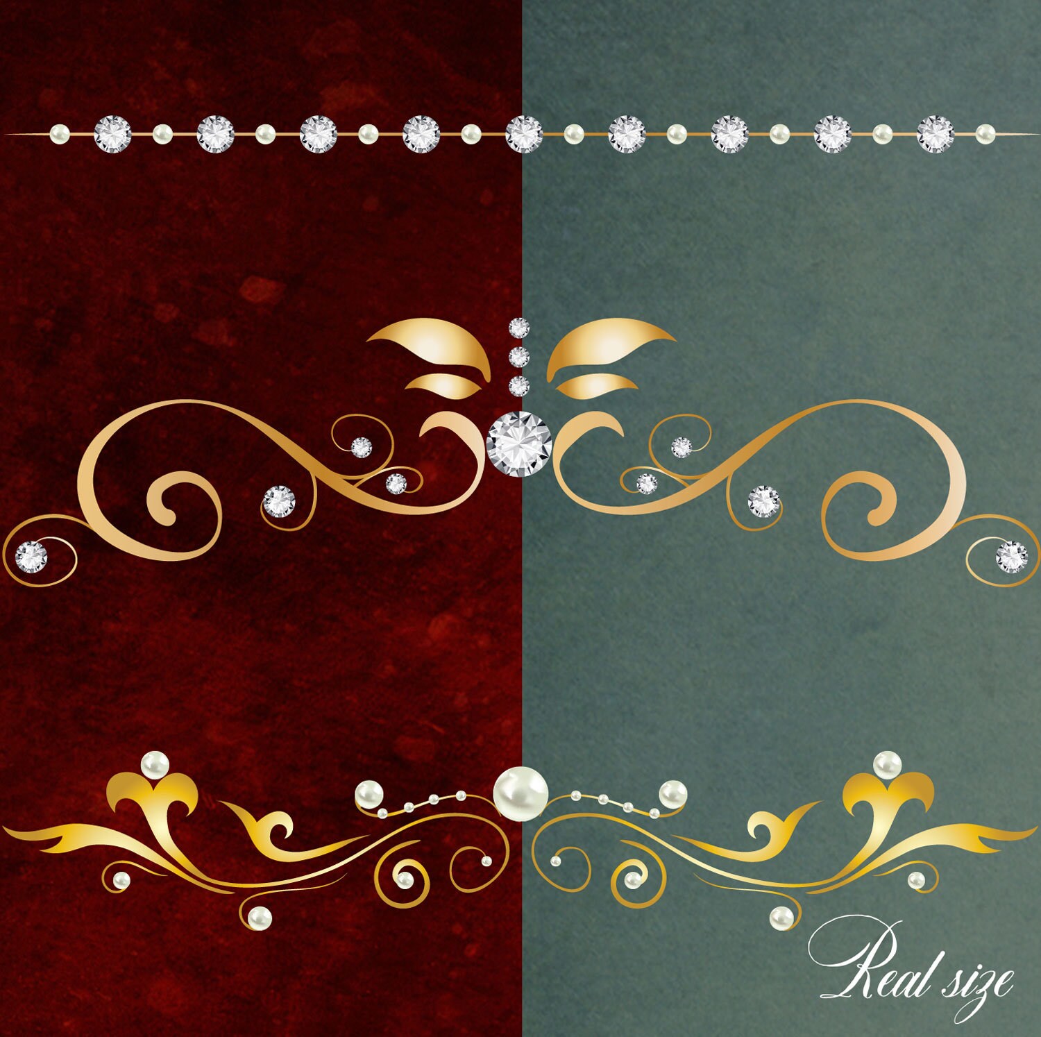 Digital Kit Diamonds and Pearls, Border and Text Dividers, Rustic ...