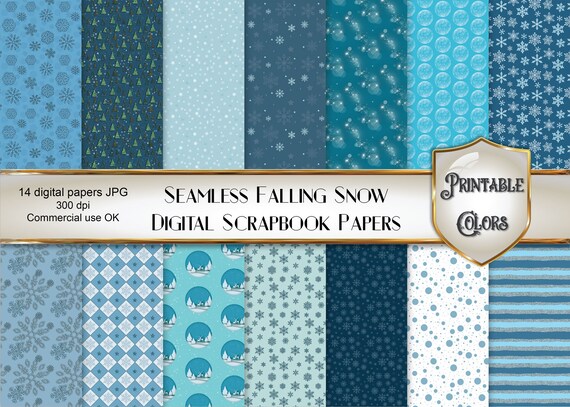 Seamless Falling Snow Digital Paper Digital Download | Etsy