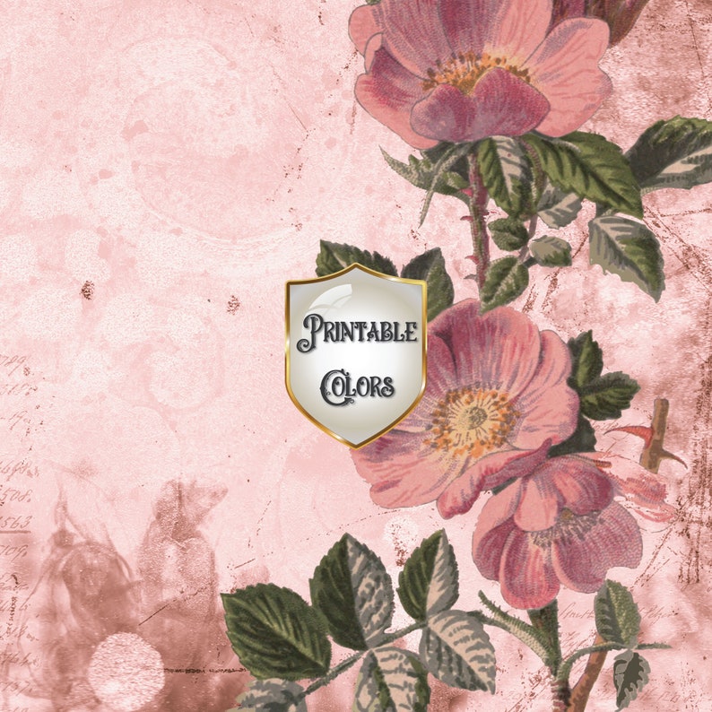 Vintage Spring Digital Paper for Scrapbooking and Decoupage. Commercial ...