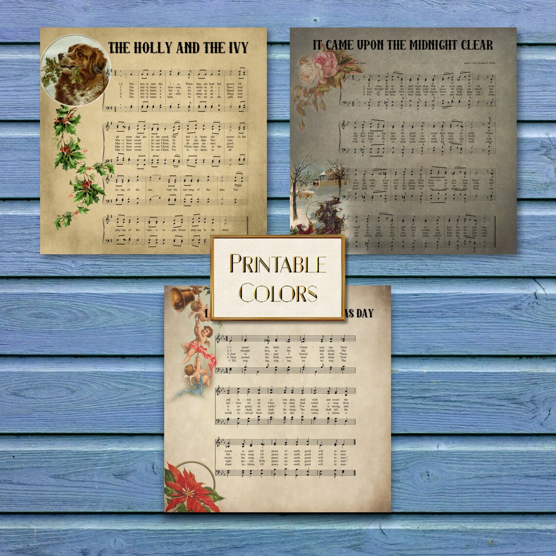 Vintage Christmas Sheet Music Digital Paper for Scrapbook - Etsy