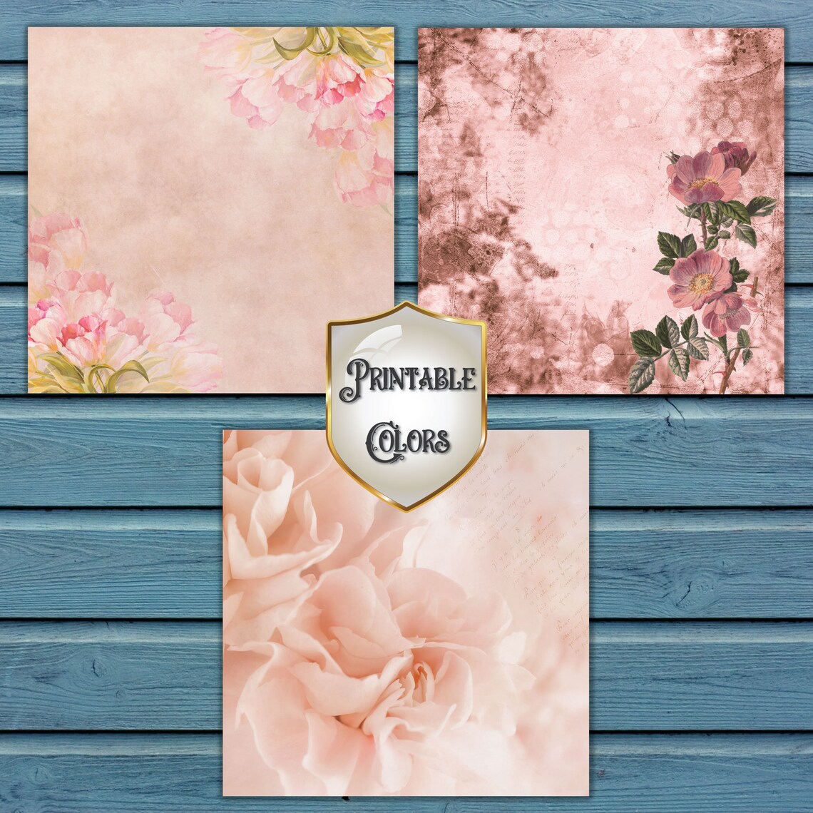 Vintage Spring Digital Paper for Scrapbooking and Decoupage. Commercial ...