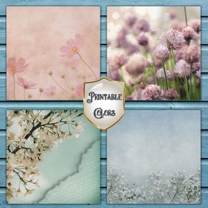 Vintage Spring Digital Paper for Scrapbooking and Decoupage. Commercial ...