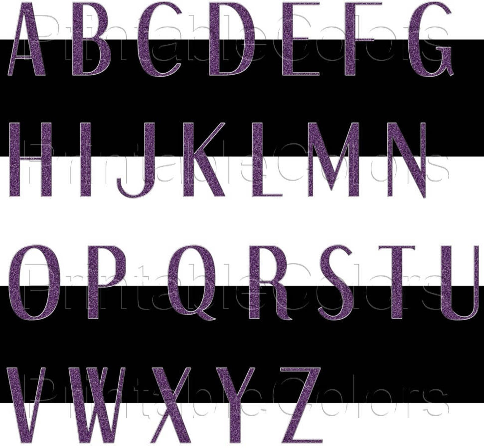 Purple Glitter Alphabet, Digital Download, Halloween Alphabet, Clip Art ...