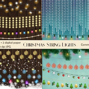 Christmas Lights Clipart, Digital Download, Lights Clipart, Lights Clip ...