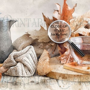 Watercolor Fall Junk Journal - Digital Download - Autumn Backgrounds ...