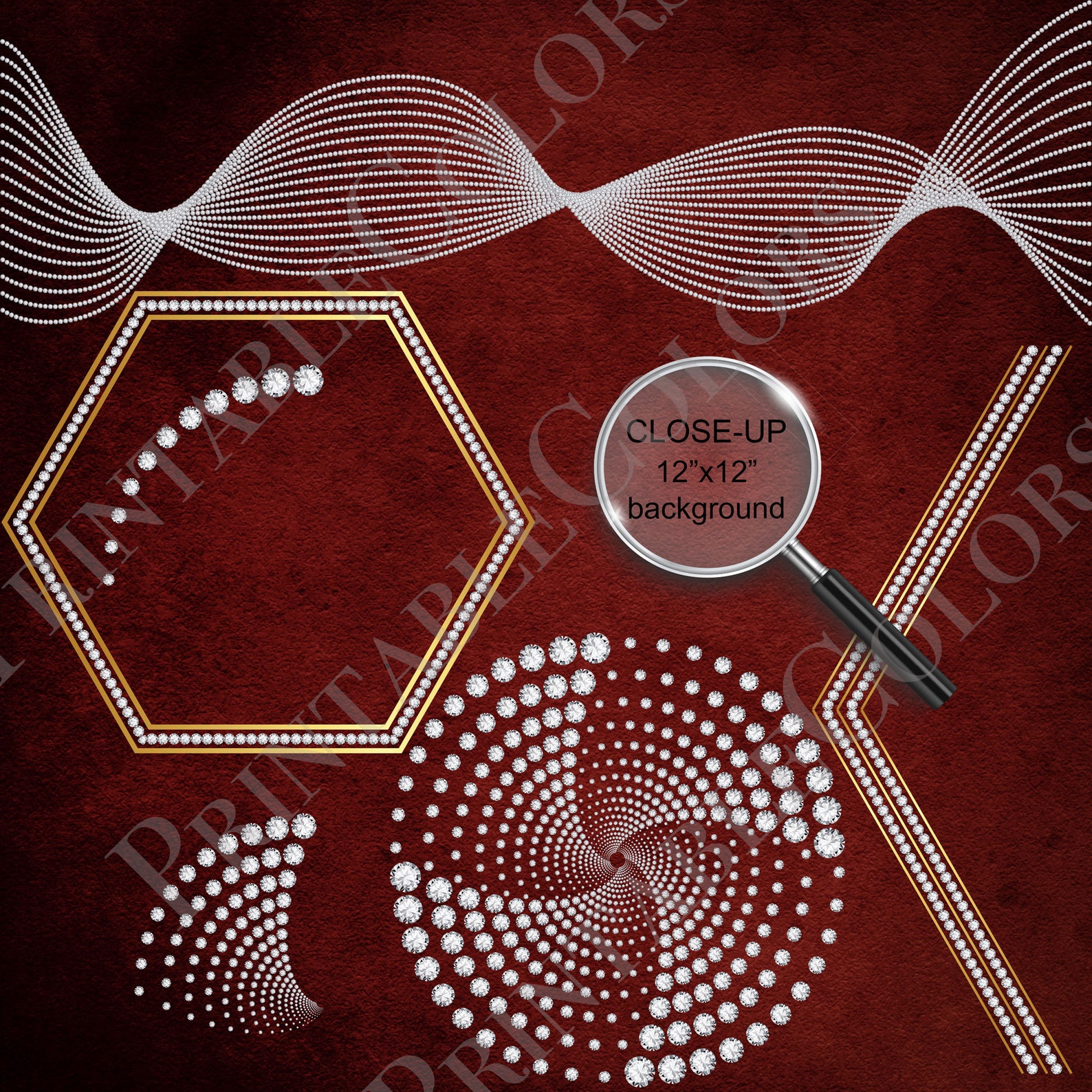 Modern Diamonds Clipart, Digital Download, Transparent Diamonds and ...