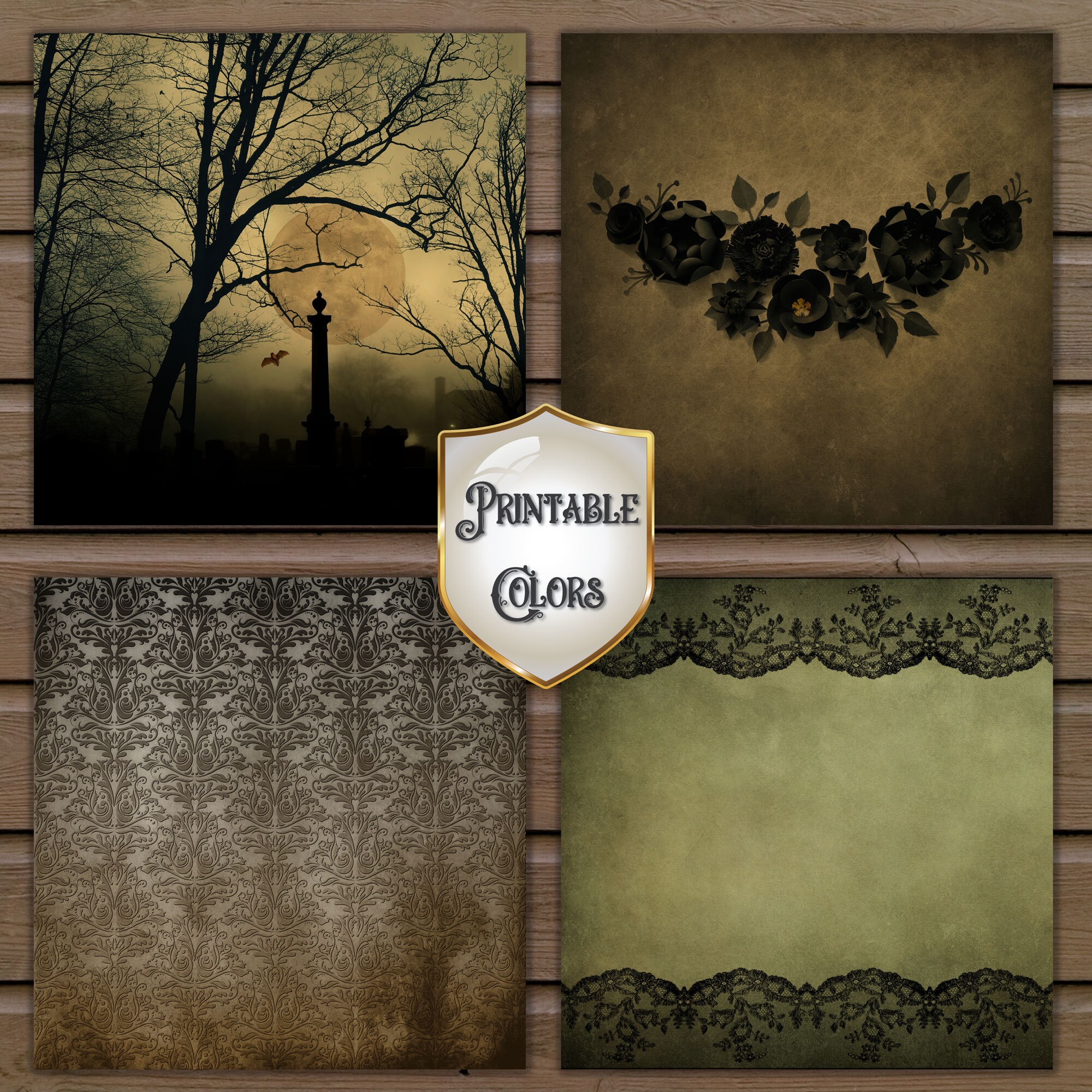 Haunted House Halloween Digital Paper for Scrapbooking and Decoupage - Etsy