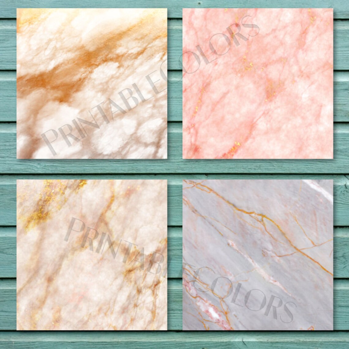 Pink Gold Marble Digital Paper, Instant Download, Marble Background ...