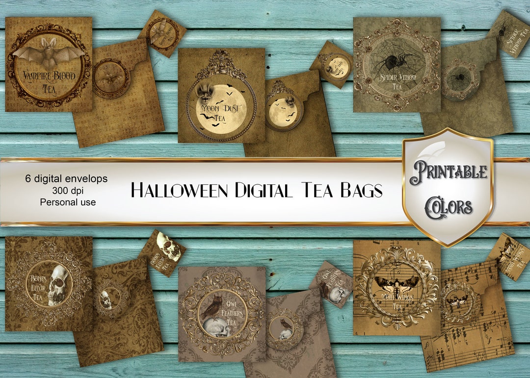 Printable Halloween Tea Bags, DIY Halloween Party - Etsy