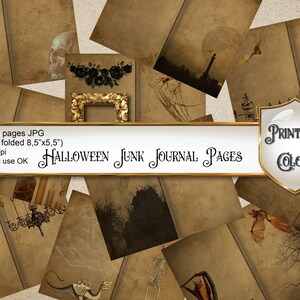 Halloween Digital Junk Journal, Vintage Halloween Digital Papers for ...