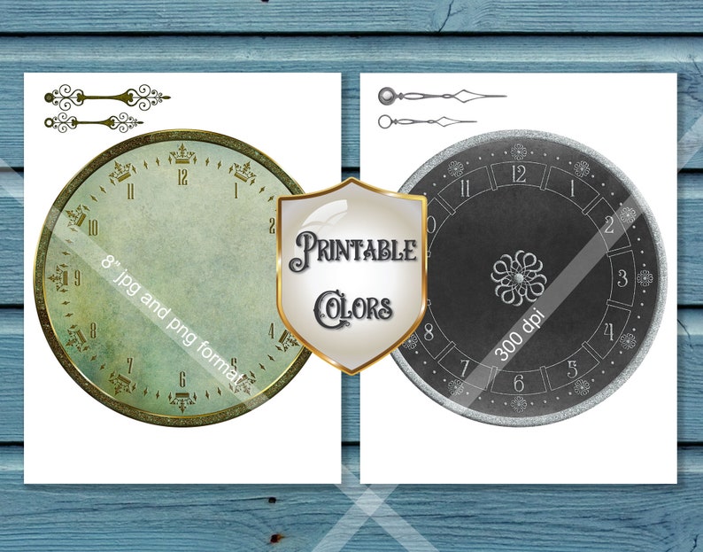 Printable Vintage Clocks Digital Faces and Hands for | Etsy
