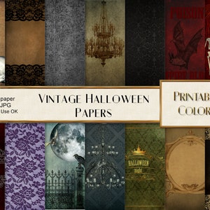Vintage Halloween Digital Paper for Scrapbooking E Decoupage - Etsy