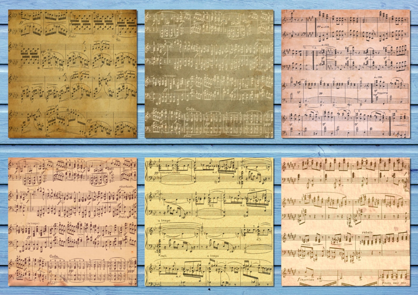 Music Digital Paper - Vintage Music - Music Scrapbook - Music Sheet ...