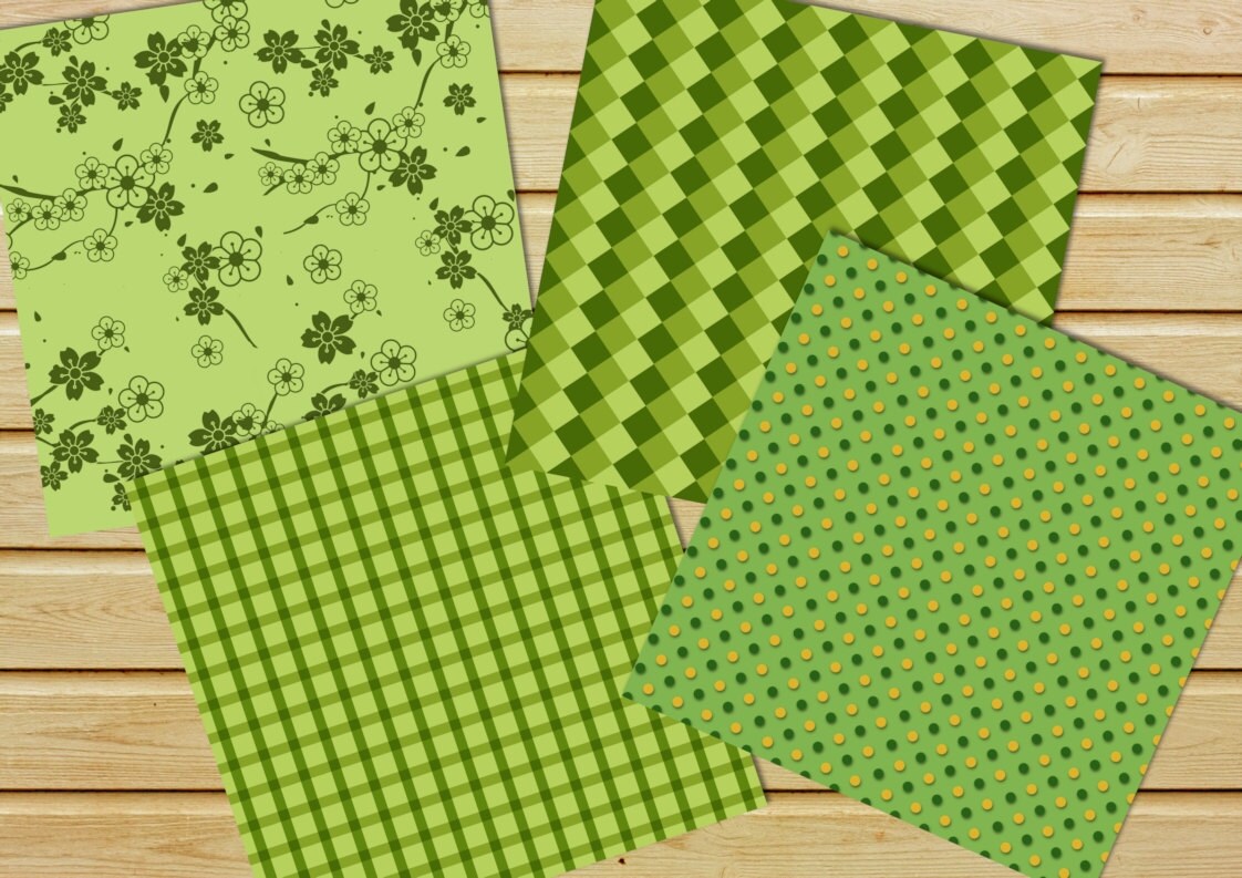 Green Digital Paper, Instant Download, Green Background Scrap ...