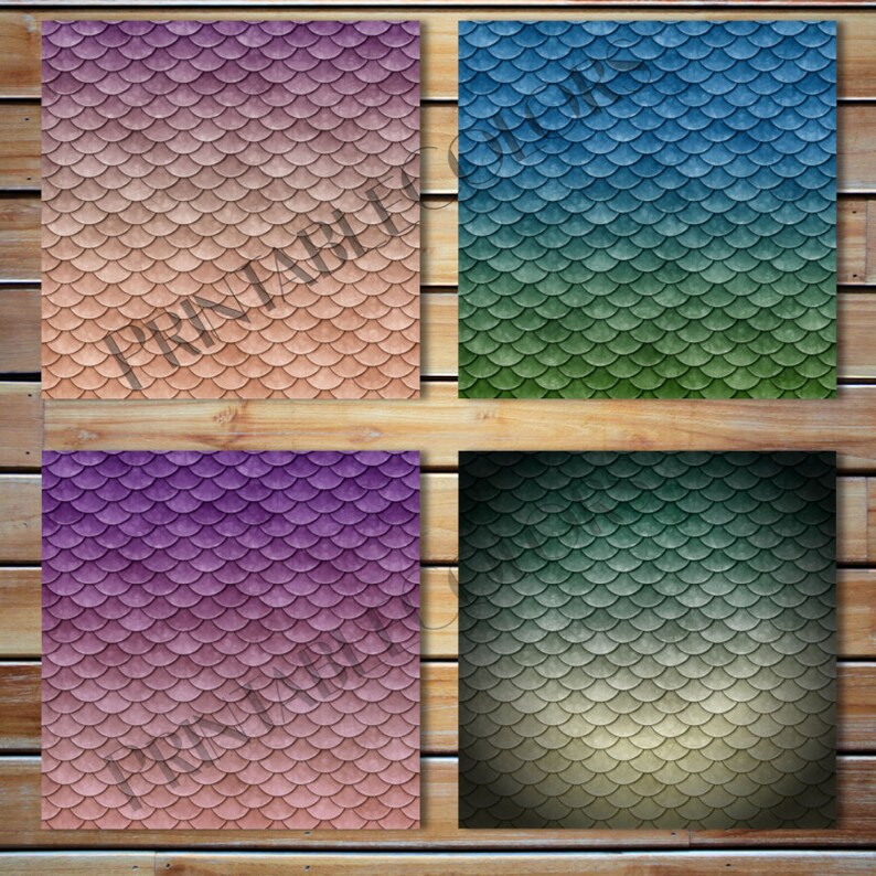Mermaid Scale Digital Paper - Digital Download - Mermaid Paper - Dragon ...