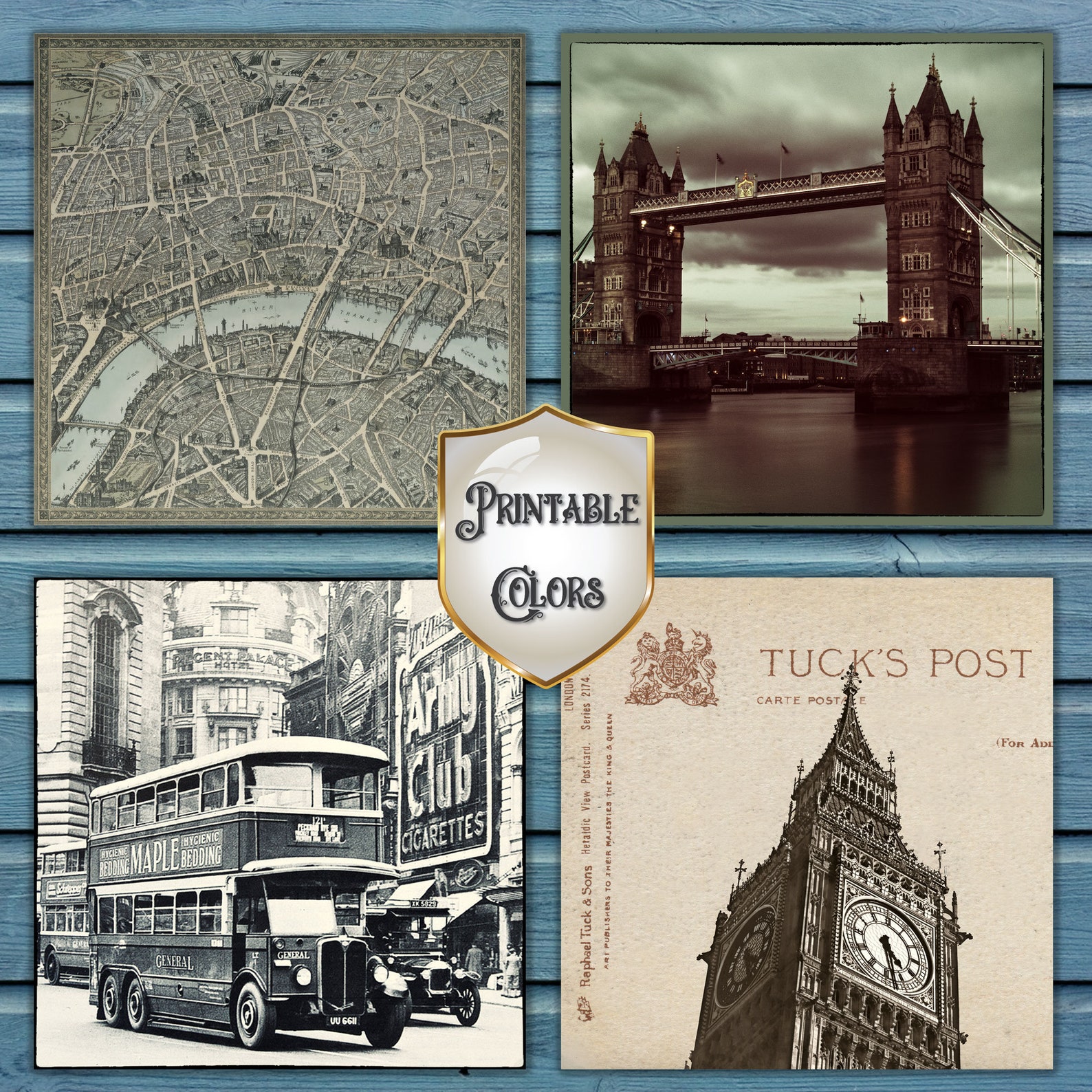 Old London Digital Paper, Vintage London Maps and Pictures for ...