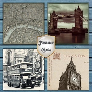 Old London Digital Paper, Vintage London Maps and Pictures for ...