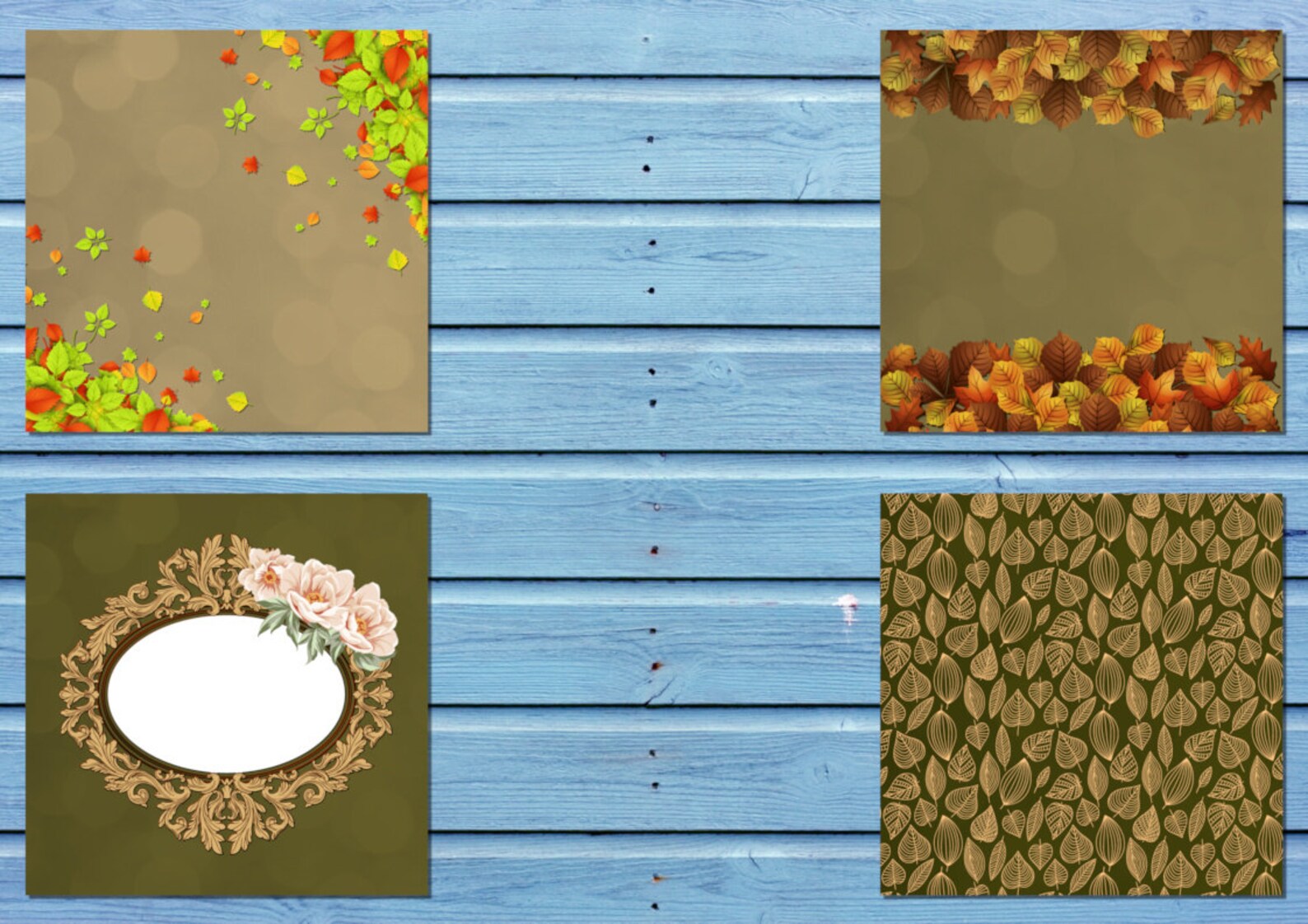 Digital Paper Autumn Leaves - Digital Paper Leaves, Autumn Scrapbook ...
