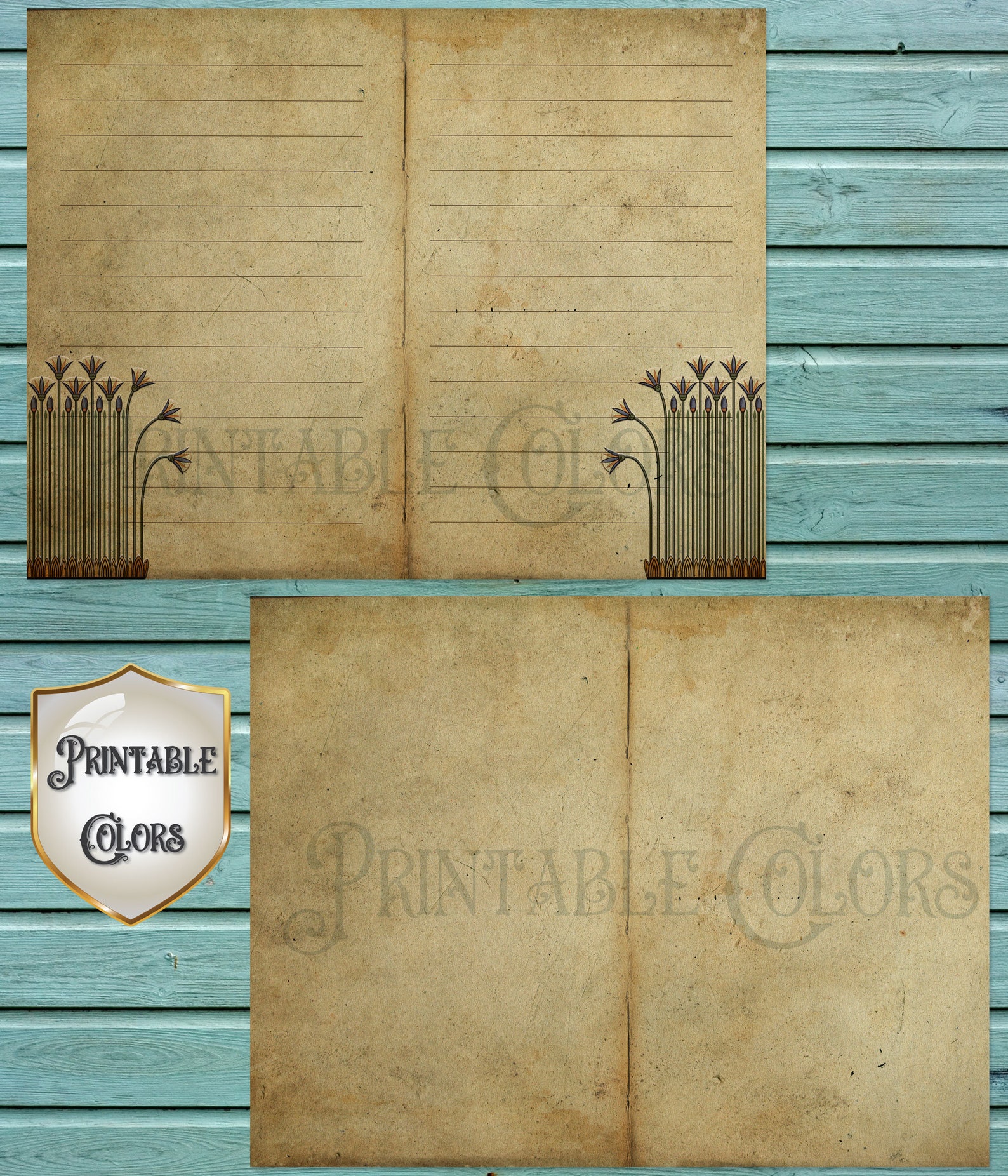 Digital Ancient Egypt Junk Journal Pages Backgrounds for Scrapbooking ...