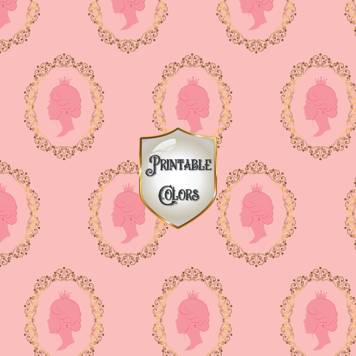Pink and Gold Princess Digital Paper for Scrapbooking and - Etsy