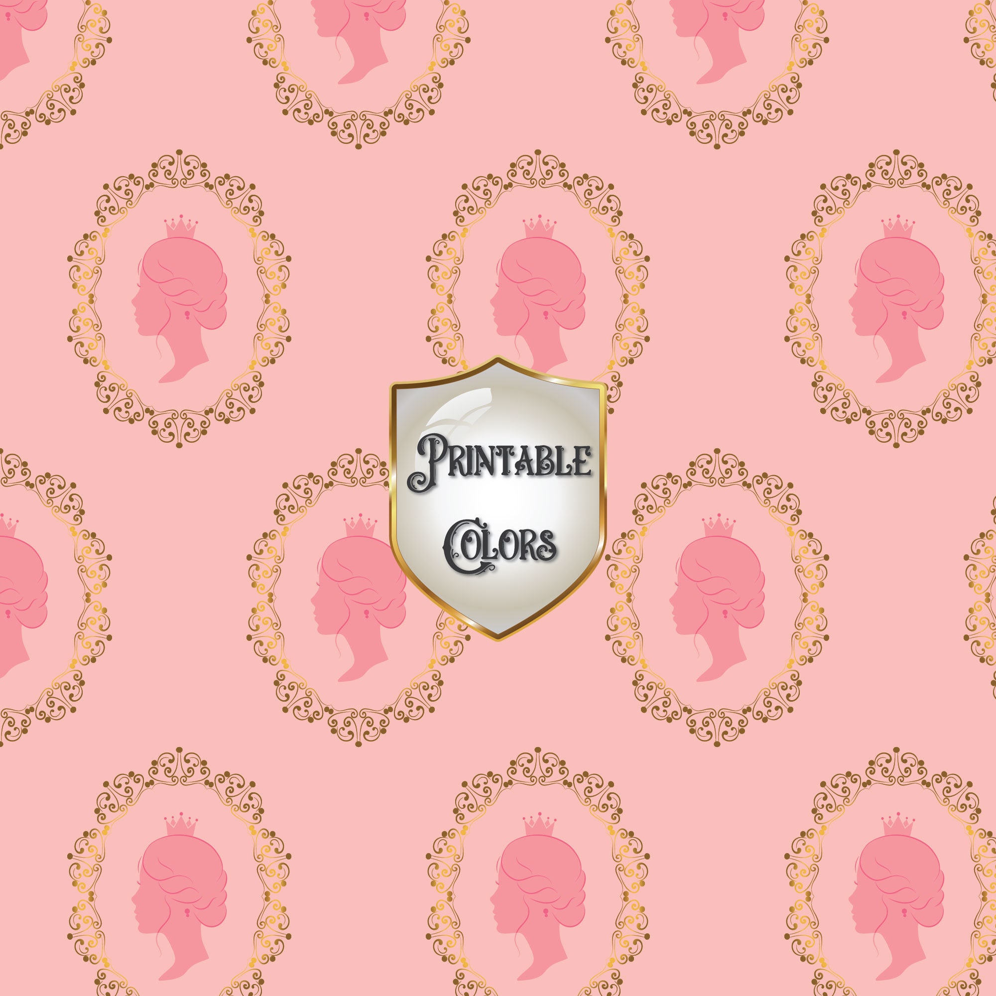Pink and Gold Princess Digital Paper for Scrapbooking and Decoupage ...
