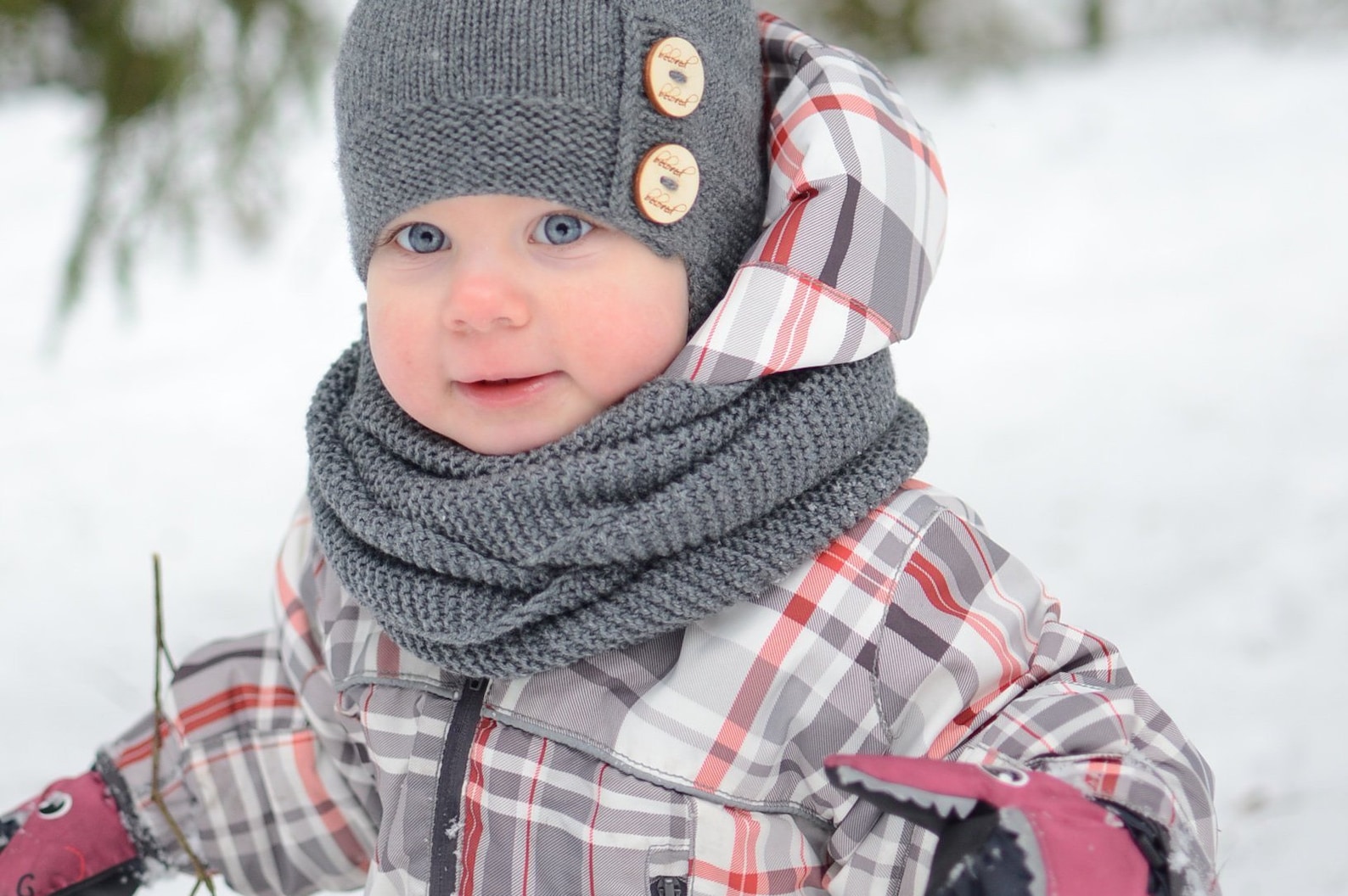 Gray Toddler Boy Infinity Scarf Knitted Toddler Girl Scarf | Etsy