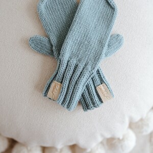 Kids Knitted Wool Mittens With a String, Hand Knitted Warm Winter ...