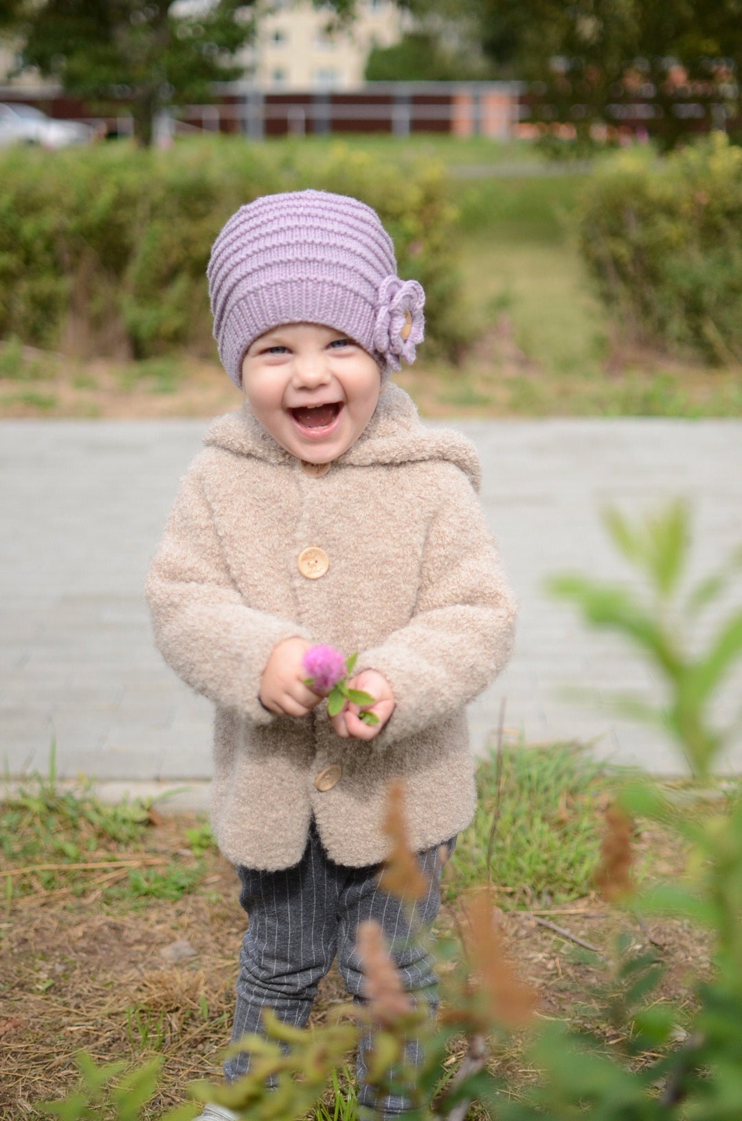 Knitted Girls Winter Hat, Toddler Girl Knit Beanie - Etsy
