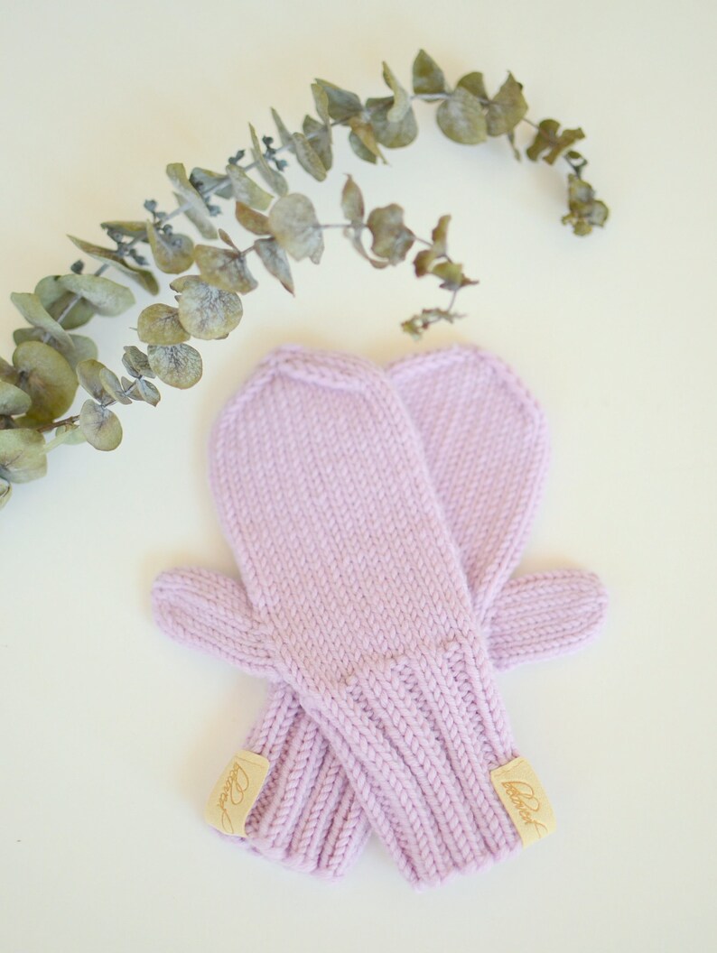 Pink Hand Knit Girls Winter Mittens - Etsy