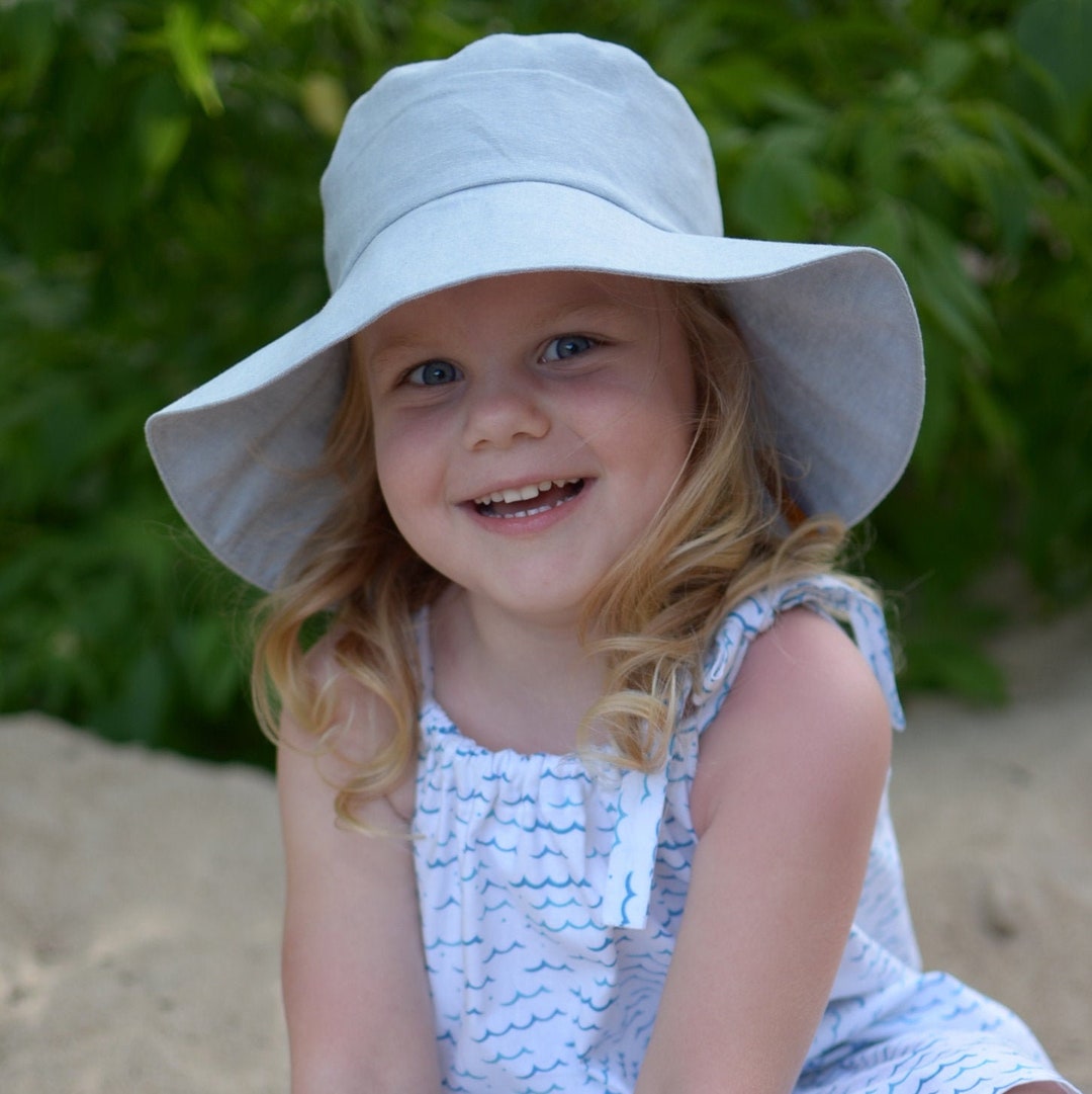 Wide Brim Little Girl Hat, Linen Bohemian Sun Hat - Etsy
