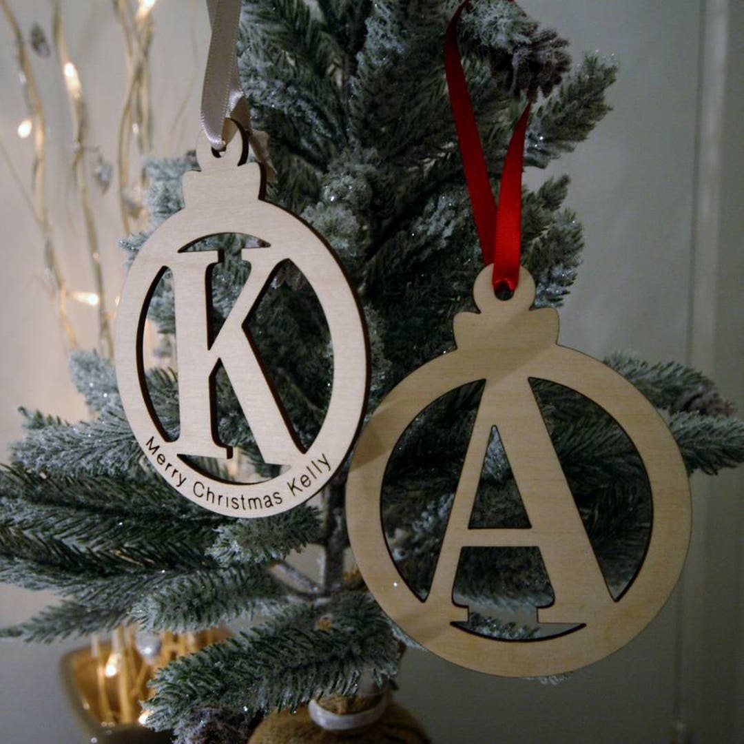 Wooden Christmas Letter Baubles - Etsy