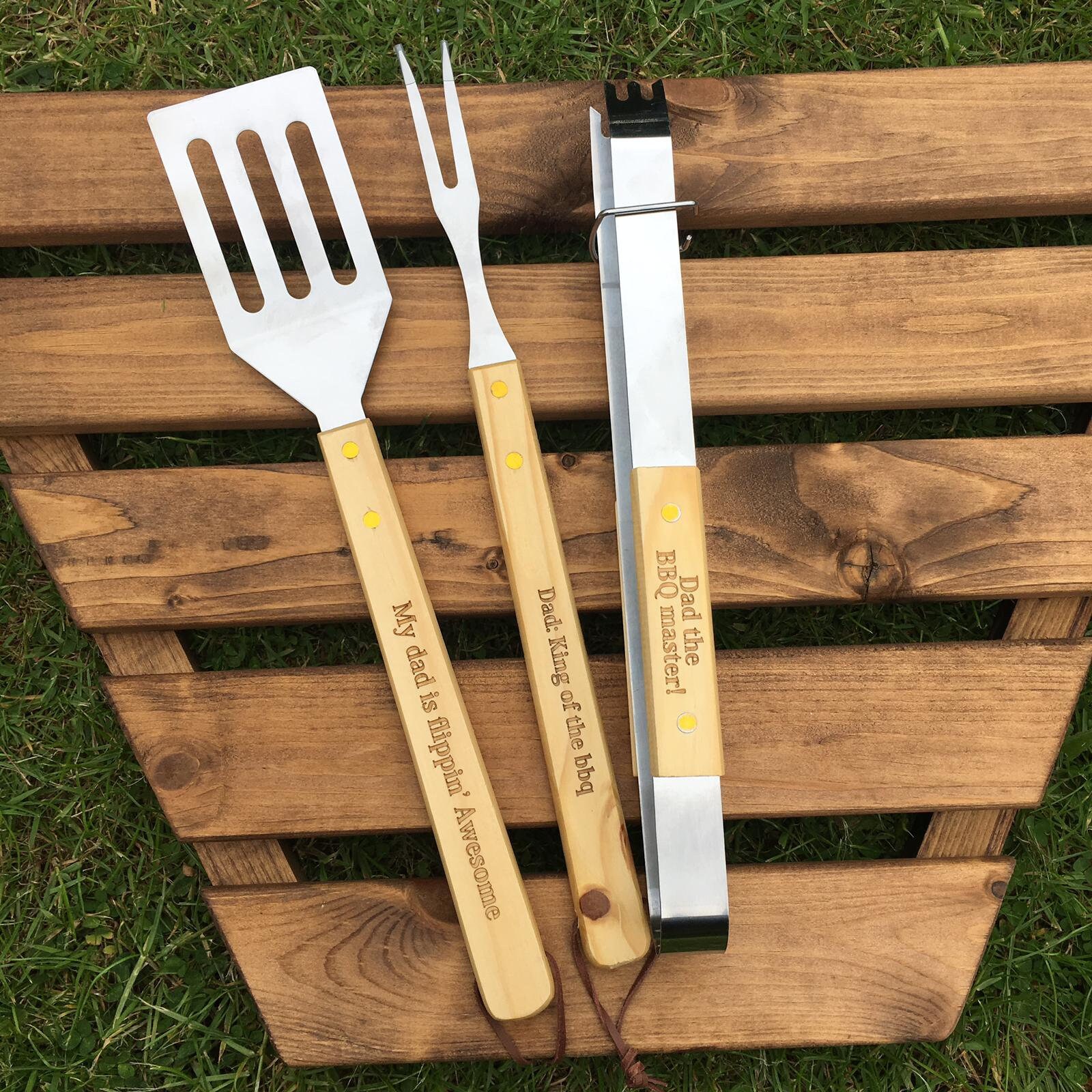 Personalised BBQ Tools - Set of 3 (each Tool Personalised for Same ...