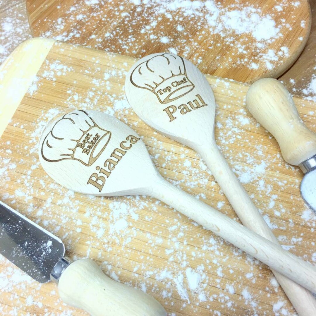 Baker's Hat Personalised Wooden Spoon - Etsy