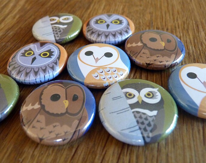 British Owls Fridge Magnets - Set of 4 - Etsy