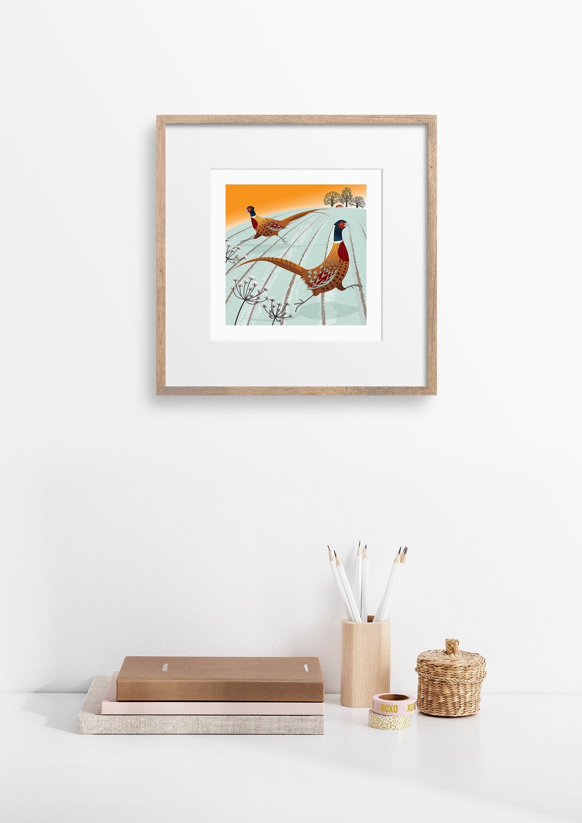 Dashing Pheasants and Red Fox Giclée Artprint - Etsy