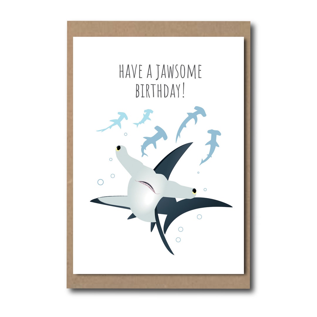 Hammerhead Shark Birthday Eco Greetings Card - Etsy