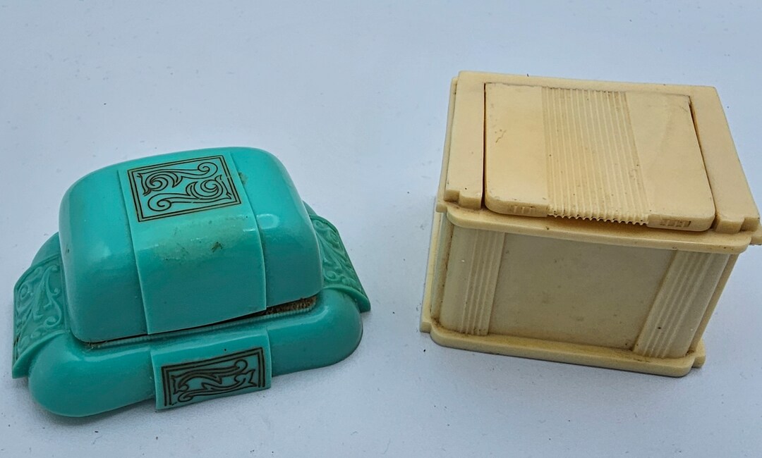 Two Vintage Celluloid Jewelry Ring Boxes - Etsy