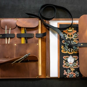 Leather Sketchbook Cover, Journal Cover, Drawing Pad Cover 8'' X 10 ...