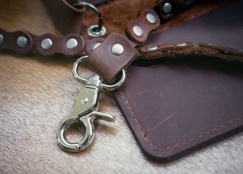Leather Wallet With Chain, Leather Biker Wallet, Personalized Gifts ...