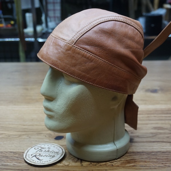 Leather Motorcycle Skull Cap - Etsy
